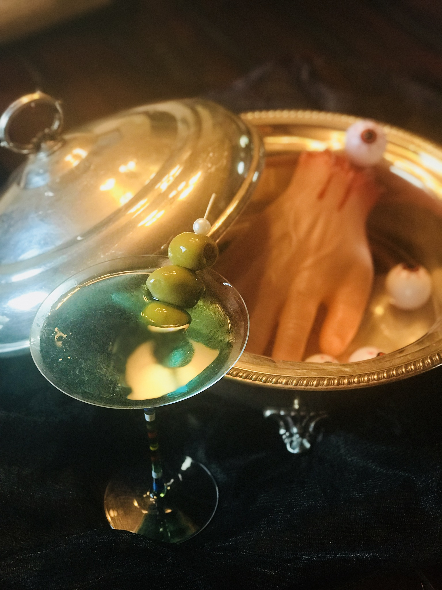 The Sophisticated Zombie Martini, Vodka, Sweet Vermouth, Blue Curacao